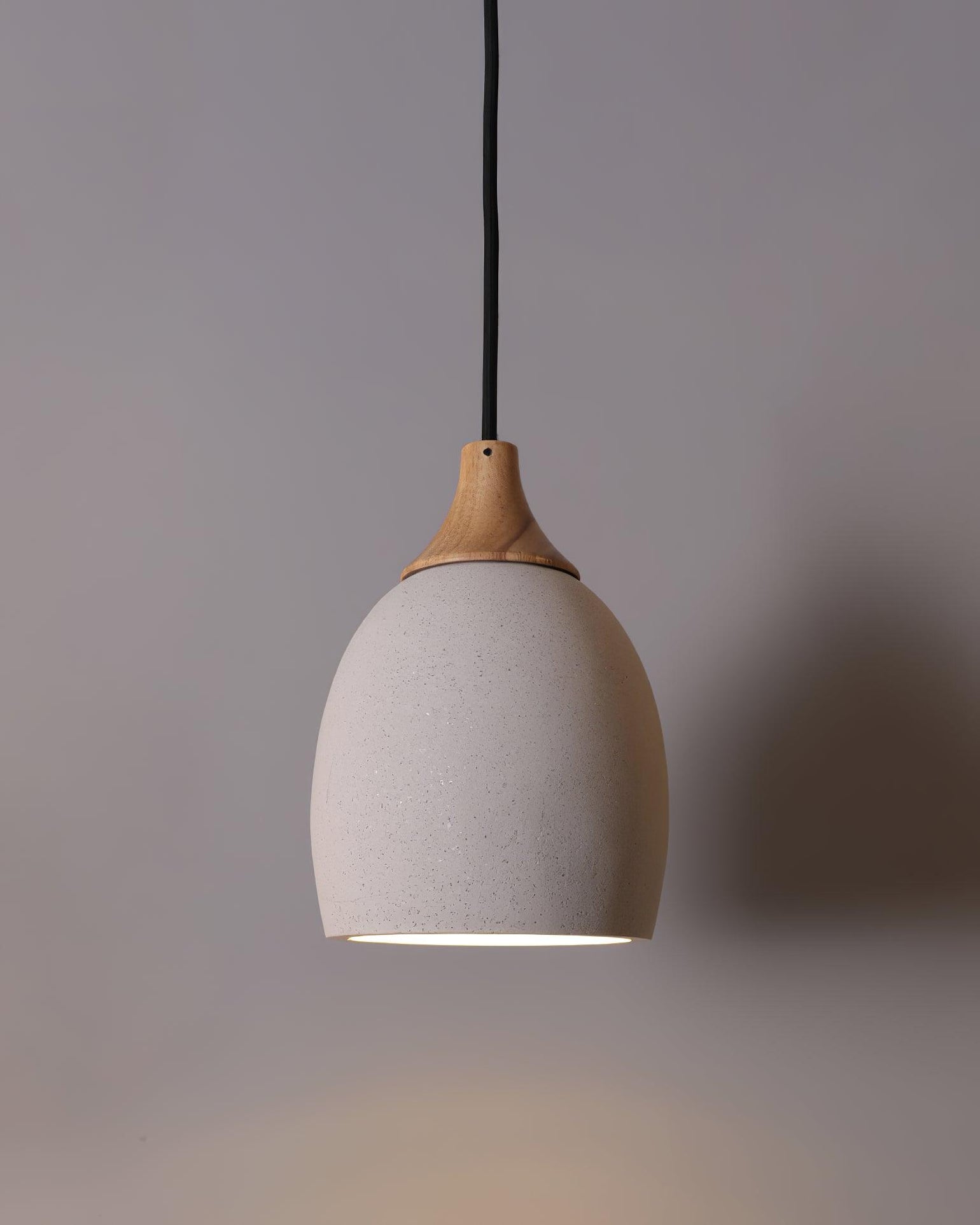 Cement Solid Wood Pendant Light 5.7" — Mooiehome