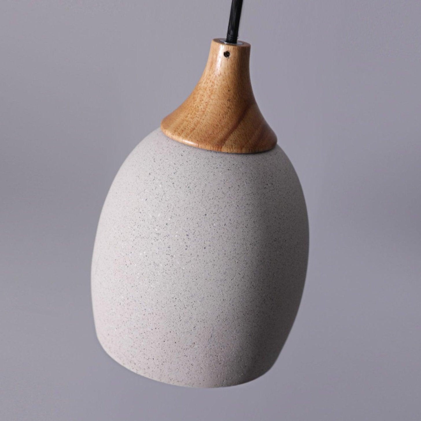 Cement Solid Wood Pendant Light 5.7" — Mooiehome