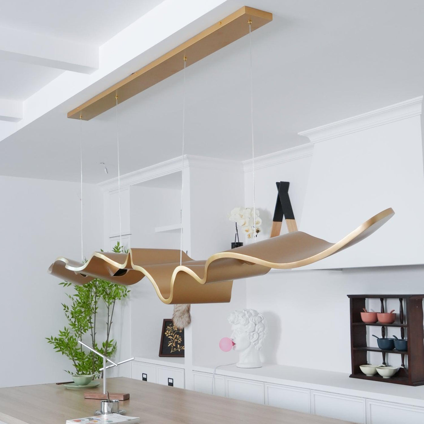 Gold Ribbon Chandelier — Mooiehome