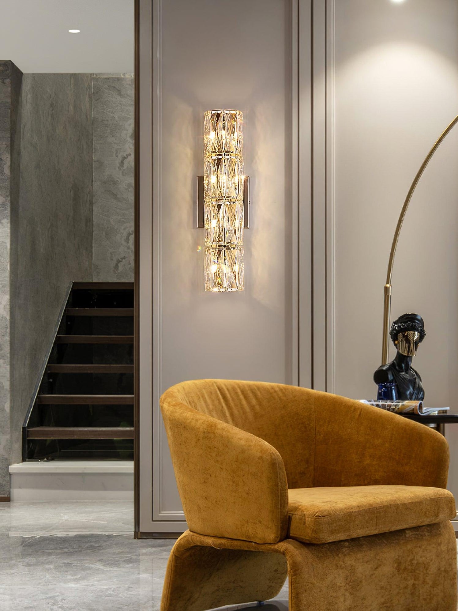 Luxury Crystal Column LED Wall Lamp — Mooiehome