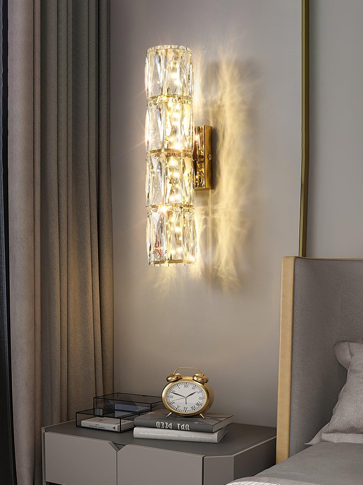 Luxury Crystal Column LED Wall Lamp — Mooiehome