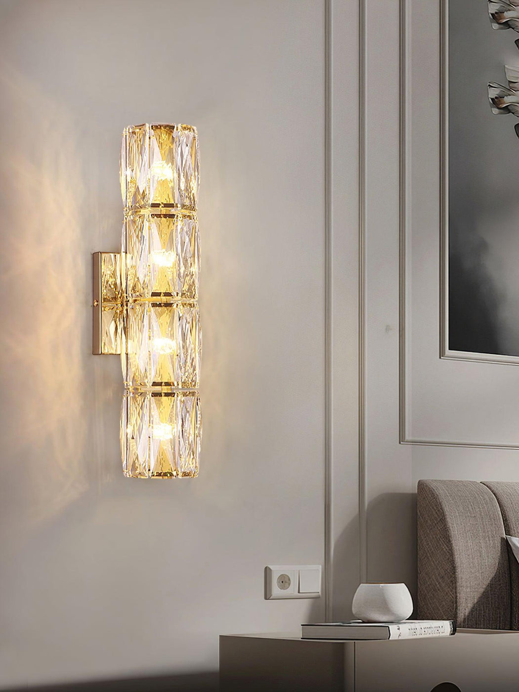 Luxury Crystal Column LED Wall Lamp — Mooiehome