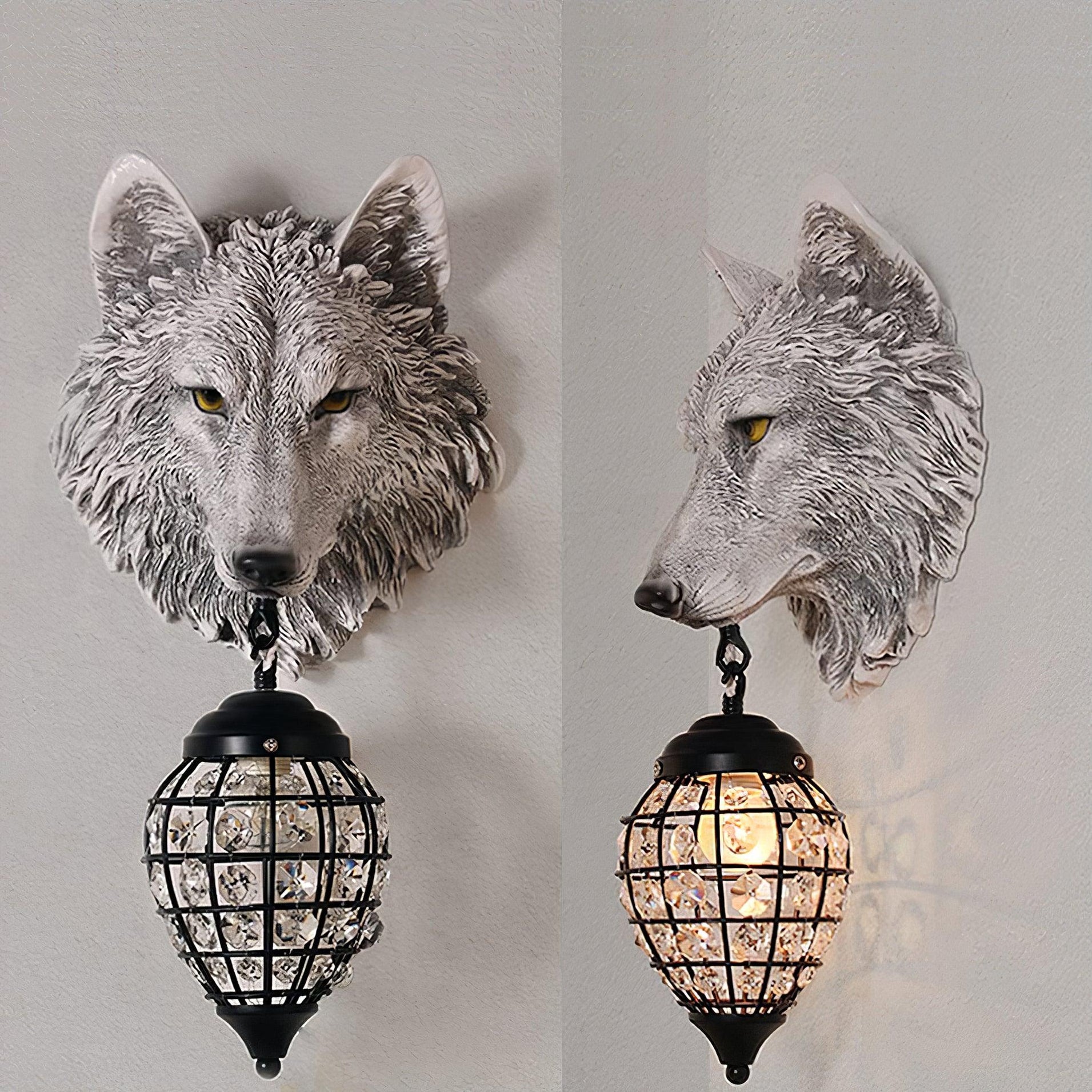 Wolf Head Wall Lamp 10.6" — Mooiehome